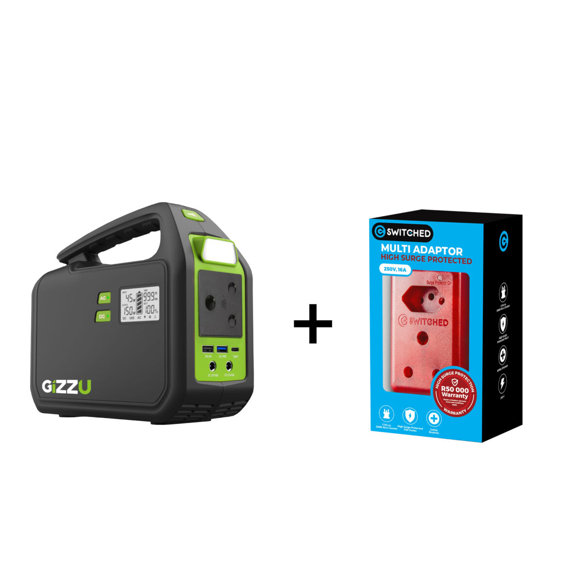 Gizzu 242Wh GPS150MAX High Surge Multi Adaptor | CaCellular